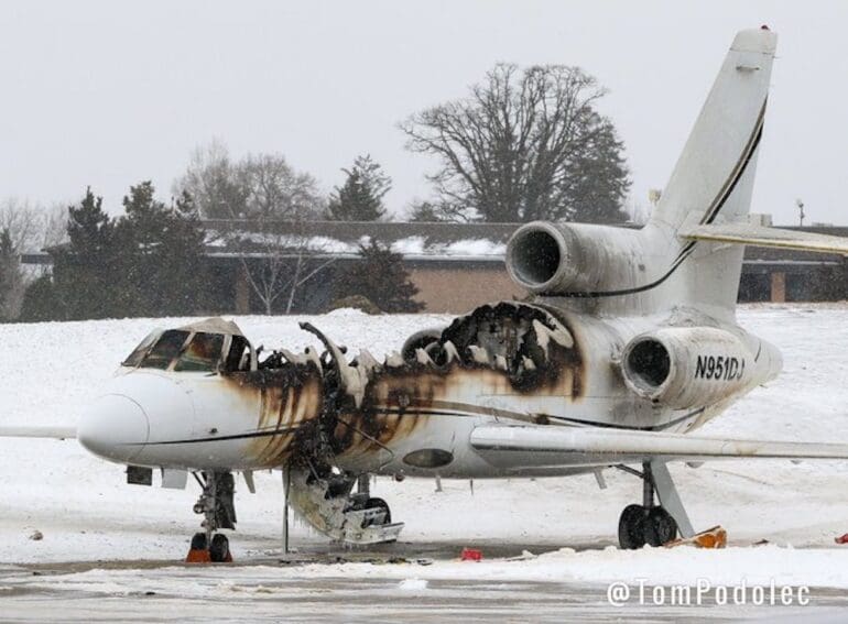 Falcon 50 Private Jet Destroyed by a Suspicious Fire - Samchui.com