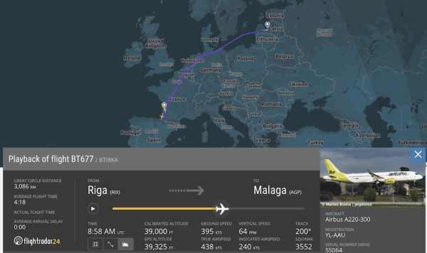airBaltic Airbus A220 Diverted After Engine Failure - SamChui.com