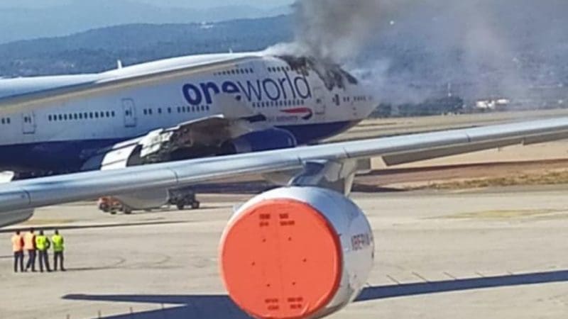 Stored British Airways B747 Catches Fire in Spain - SamChui.com