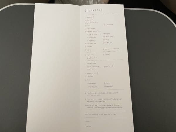 Qantas Breakfast Menu - SamChui.com