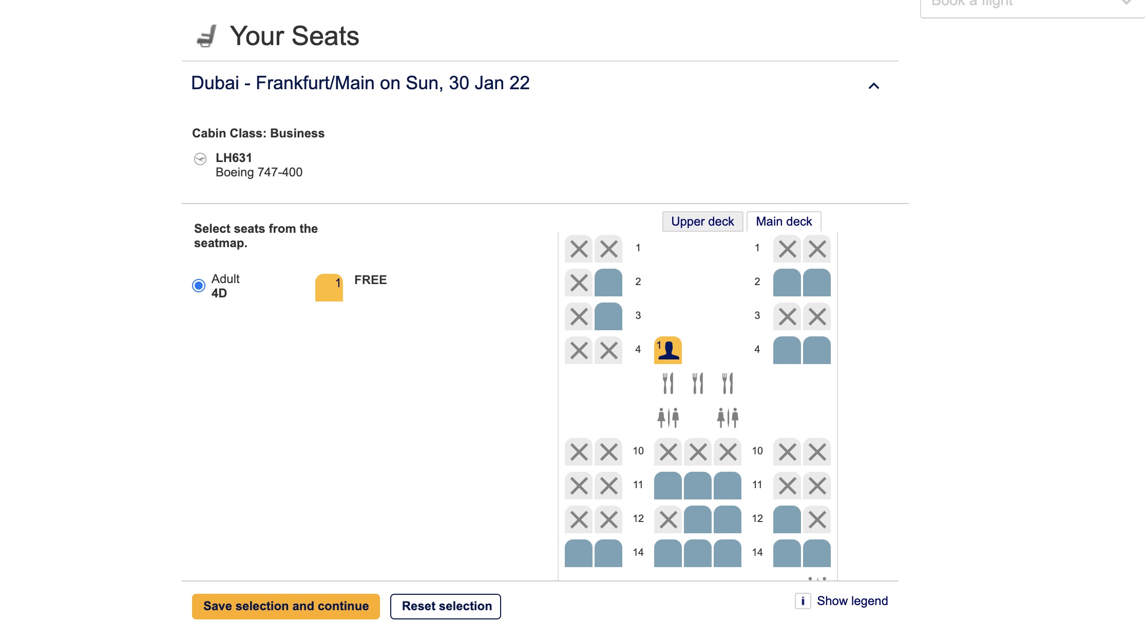 Trip Report: Lufthansa B747-400 Business Class Dubai to Frankfurt