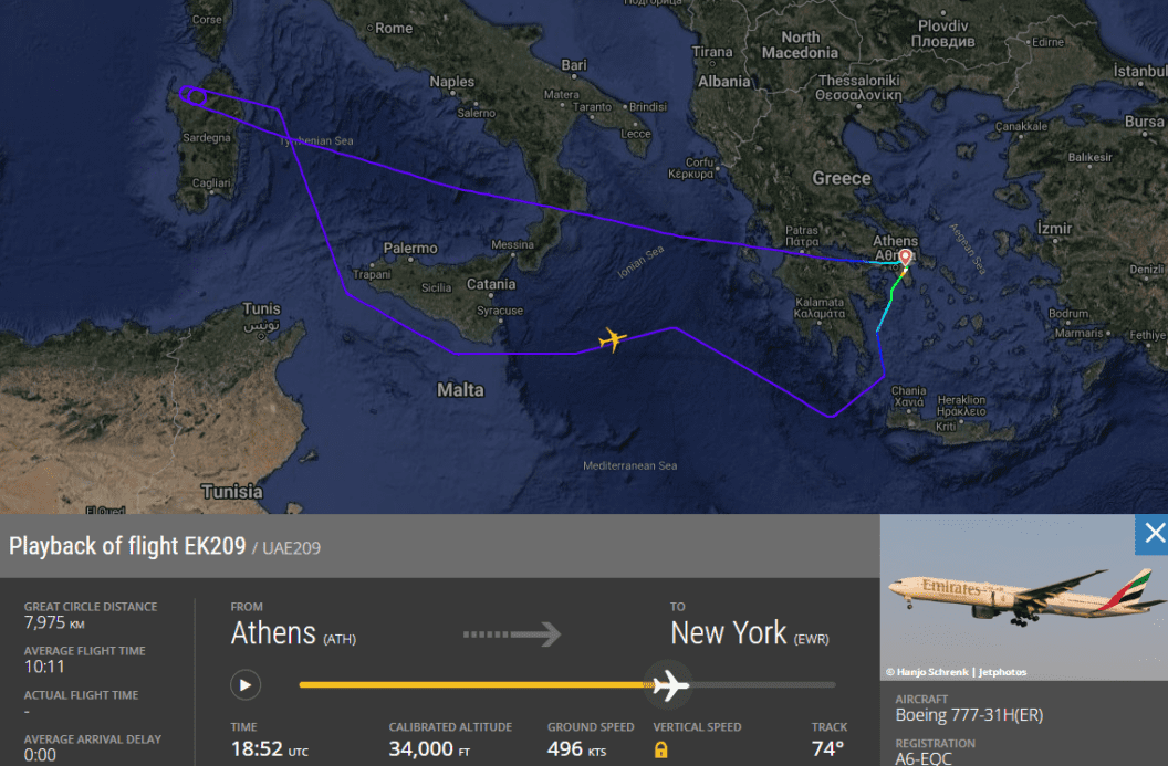 Emirates-Flight-209-Diverts-to-Athens - SamChui.com