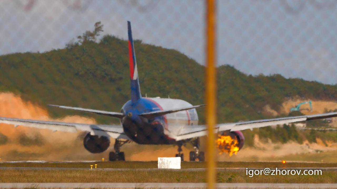 Engine Fire on Azur Air Boeing 767 During Takeoff in Phuket