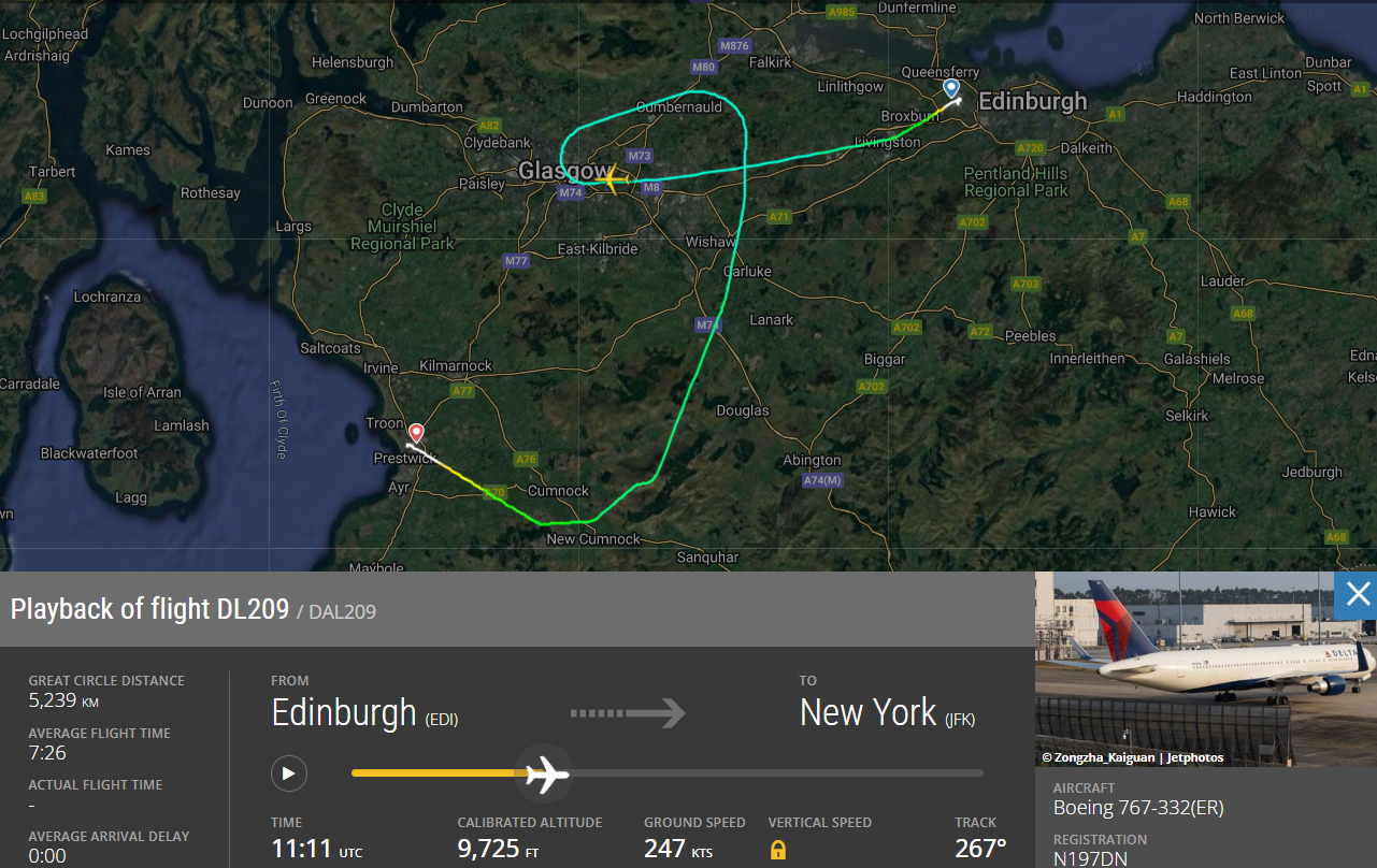 Scary: Delta Boeing 767 Engine Fire During Mid-Flight