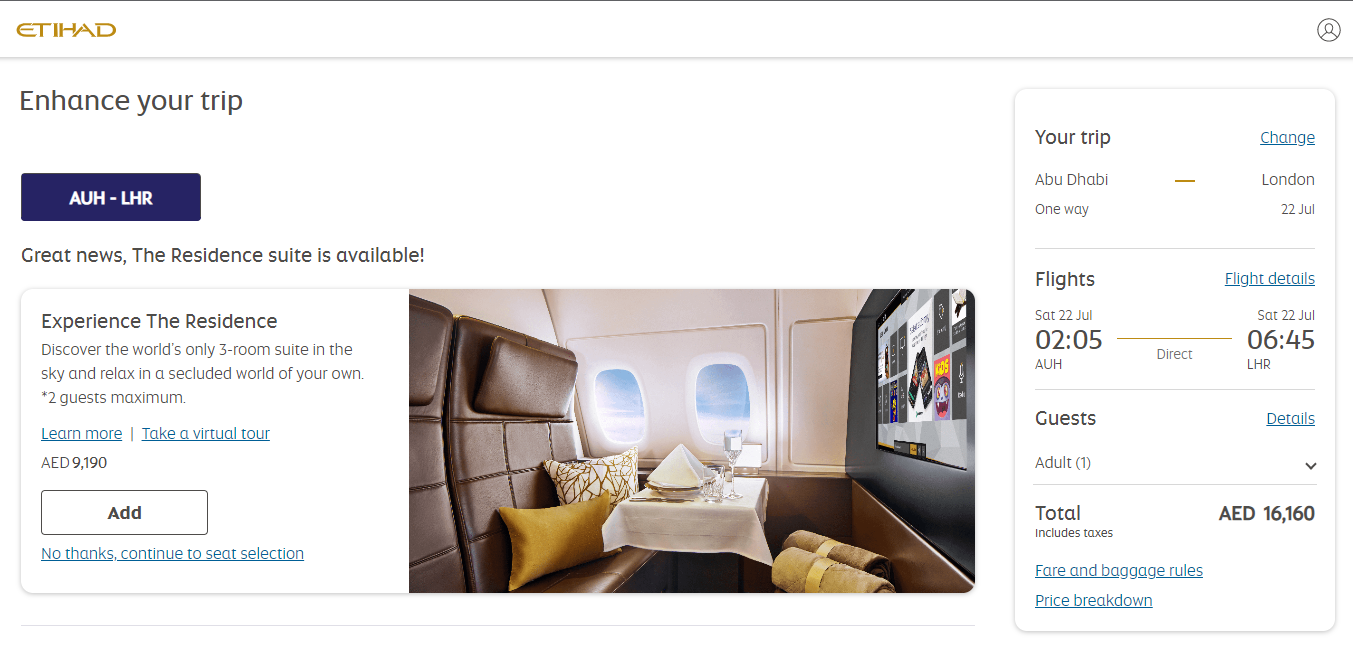 How to Book Etihad "The Residence" in 2023?