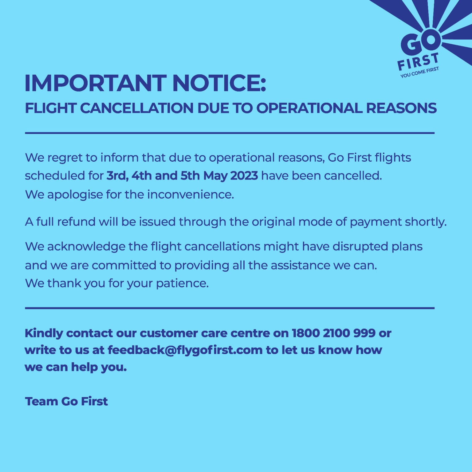 India's Go First Airlines Files for Insolvency Citing Engine Issues