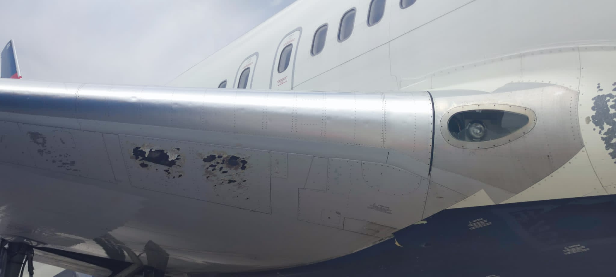 Delta Boeing 767 Heavily Damaged by Hail Storm